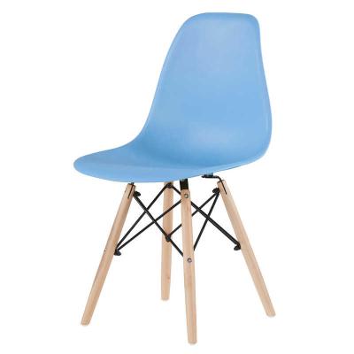 Cina La sedia pranzante di plastica blu 4pc mette la gamba di legno di altezza di 32.28in in vendita