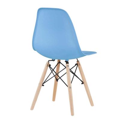 Cina La sedia pranzante di plastica blu 4pc mette la gamba di legno di altezza di 32.28in in vendita