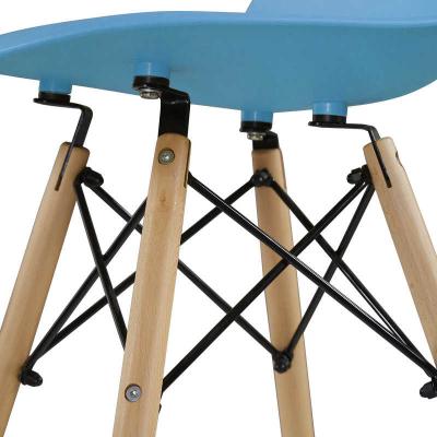 Cina La sedia pranzante di plastica blu 4pc mette la gamba di legno di altezza di 32.28in in vendita