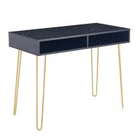China 31.5in Marble MDF Top Console End Table 40x21.65in Thin Long Side Table Black for sale
