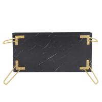 China 31.5in Marble MDF Top Console End Table 40x21.65in Thin Long Side Table Black for sale