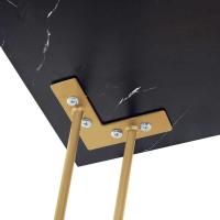 China 31.5in Marble MDF Top Console End Table 40x21.65in Thin Long Side Table Black for sale