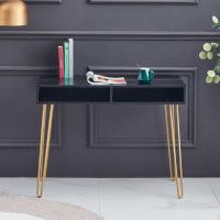 China 31.5in Marble MDF Top Console End Table 40x21.65in Thin Long Side Table Black for sale