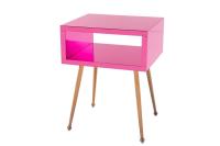 China Peach Acrylic Mirror Coffee Bedside Table 17.91in Width 23.22in Height Long Lasting for sale