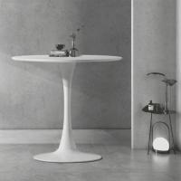 China Tulip Style Round Dining Table 29 inch White Pedestal Base Plywood Top for sale