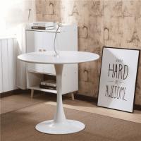China Tulip Style Round Dining Table 29 inch White Pedestal Base Plywood Top for sale