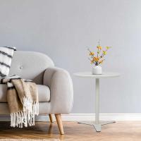 China Tomile White Round Bistro Table 19.68x21.65H ABS Metal Pedestal Side Table for sale