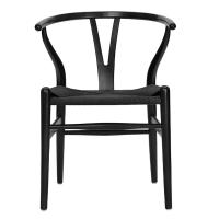 China Solid Ash Wood Wishbone Dining Chair Y Shaped Back 55x58x78 cm for sale