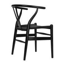 China Solid Ash Wood Wishbone Dining Chair Y Shaped Back 55x58x78 cm for sale