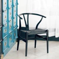 China Solid Ash Wood Wishbone Dining Chair Y Shaped Back 55x58x78 cm for sale