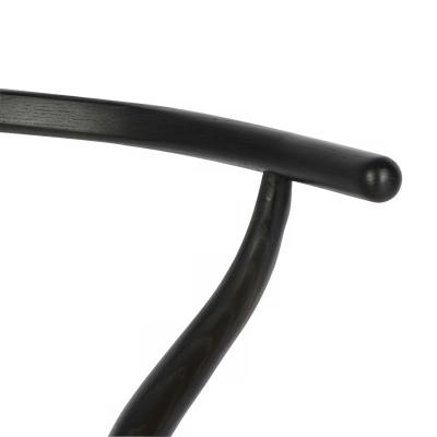 Cina Ash Hans Wegner Wishbone Chair With nero di piegamento termico Seat tessuto a mano in vendita