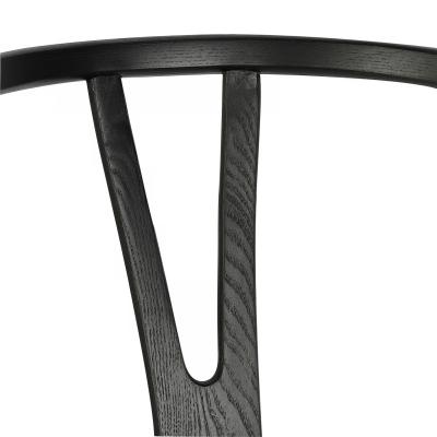 Cina Tomile Thermal Bending Black Ash Wishbone Chair For Kitchen in vendita