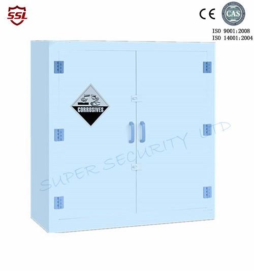 Quality Lab Solvent Plastic Double Door Chemical Storage Cabinet Corrosive , 30 Gallon for sale