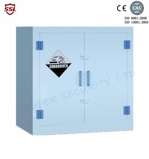 Quality White Safety Corrosive Storage Cabinet PP Plastic With Adjustable Shelves , 28gallon for sale