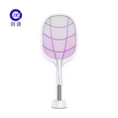 China JZ UV Light 3000V High Power 2-in-1 Rechargeable Pest Control Fly Catcher Anti Mosquito Killer Lamp Mosquito Swatter for sale