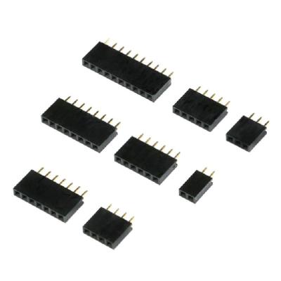 Cina Presa per intestazione pin femmina a fila singola da 2,54 mm 1 * 2p 3p 4p 5p 6p 7p 8p 9p 10p 12p Connettore pin in vendita