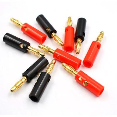 China Speaker Screw Banana Gold Plate Plugs Connectors 4mm Black Red factory On-line Wholesale Golden for sale