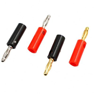 China Speaker Screw Banana Gold Plate Plugs Connectors 4mm Black Red factory On-line Wholesale Golden for sale