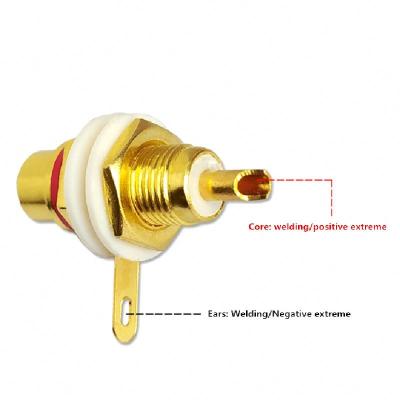 China RCA lotus female socket audio sound power amplifier gold-plated lotus female terminal AV lotus plug for sale
