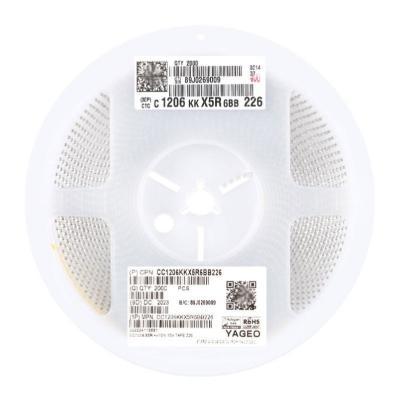 China CC1206KKX5R6BB226 Multilayer Ceramic Capacitors MLCC - SMD/SMT 22uF 10V 1206 RoHS CC1206KKX5R6BB226 for sale