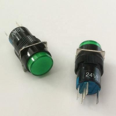 China Electric 24 Volt Round Push Button Reset Switch Dc12v Led Dimmer 16Mm Green for sale