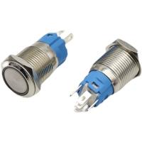 China Other Electronic Components 12 Volt Self-Locking Diameter 16Mm Green 5Pins Led Push Button Switch for sale
