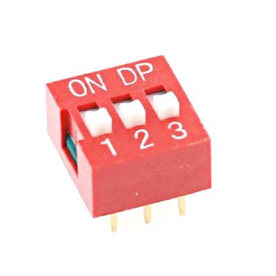 China Red Dial Switch DS-01 DS-02 DS-03 DS-04 DS-05 DS-06  Bit 2.54mm Flat Dial Code Dial Switch for sale