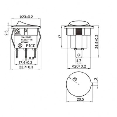 China 12V 220V LED  rocker switch 20A 12V push button switch Car button lights ON/OFF Round light Switch for sale