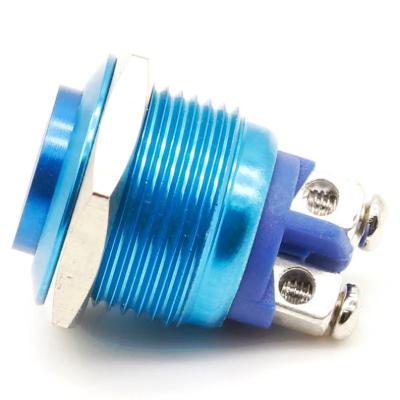 China 16 mm high metal button switch reset button switch instantly alumina red green yellow blue black 3 a / 250 VDC for sale
