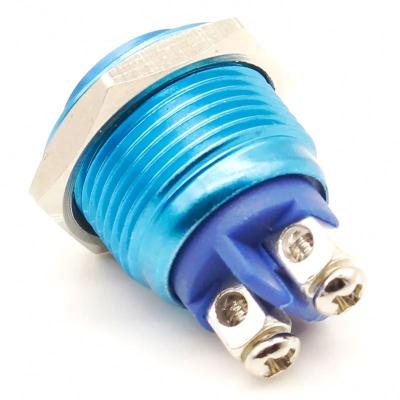 China 16 mm high metal button switch reset button switch instantly alumina red green yellow blue black 3 a / 250 VDC for sale