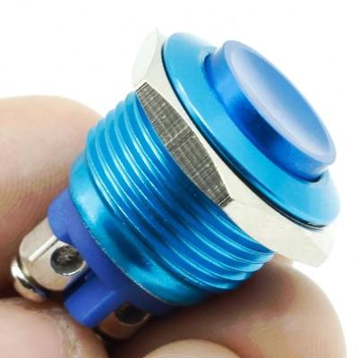 China 16 mm high metal button switch reset button switch instantly alumina red green yellow blue black 3 a / 250 VDC for sale