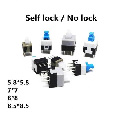 China 5.8x5.8 7x7 8x8 8.5x8.5mm LOT Self Locking / UNlock Push Tactile Power Micro Switch 6 Pin Button Switches for sale