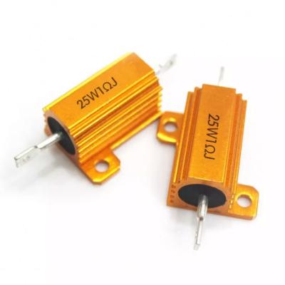 China RX24 75W 0.22R 0.22 Ohm Golden Aluminium Shell Case Wirewound Resistor for sale