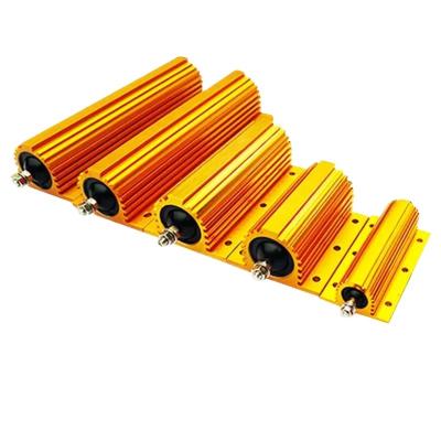 China RX24 5W 150 Ohm Power Golden Aluminium Housed Metal Shell Case Wire Wound Resistor Wirewound for sale