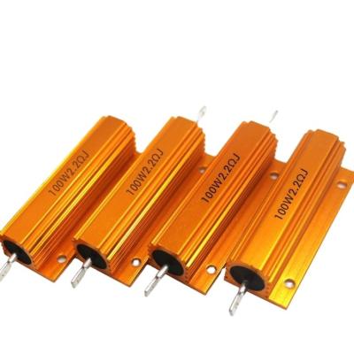 China 100w 2.2r 6.8r 50r Gold Aluminum housed case Wirewound Resistor for sale