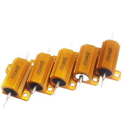 China Rx24 25W 1R Wirewound Power Housed Braking Gold Aluminum Case Resistor for sale