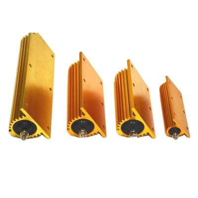 China Heat Dissipation Resistor RX24 500W 100R Gold Aluminum Shell High Power Resistance 6/8/1/50/100 Ohm for sale