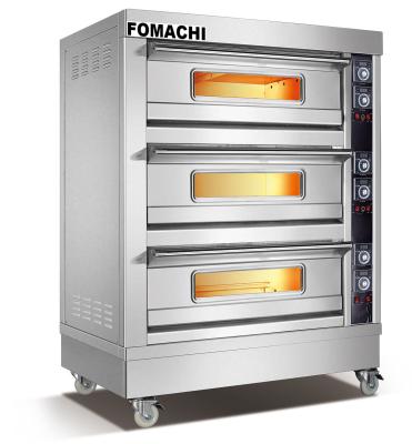 China Hot Sale Electric Deck Oven 3 Deck 6 Trays Front S/S FMX-O38C for sale