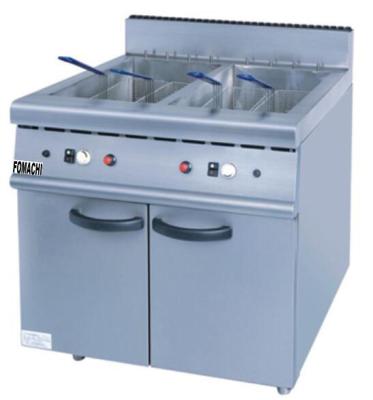 China 2 Tank 4 Basket Gas Fryer with Cabinet Stainless Steel Body  High Efficient Gas Fryer FMX-WE154C for sale