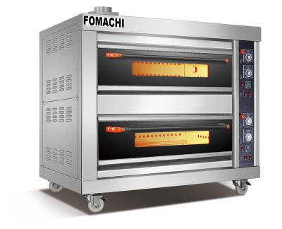 China Gas Deck Oven 2 Deck 4 Trays Front Stainless Steel Electric Deck Oven FMX-O41B for sale
