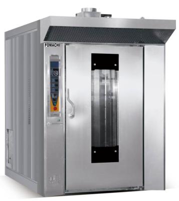 China Diesel Rotary Rack Oven 16 Trays All Stainless Steel Body Trolley Cart Rack Oven FMX-RF16O for sale
