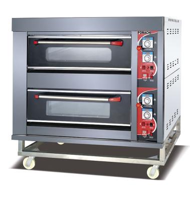 China Economic Gas Deck Oven LPG Gas Front Stainless Steel 2 Deck 4 Trays Deck Oven FMX-O202AG for sale