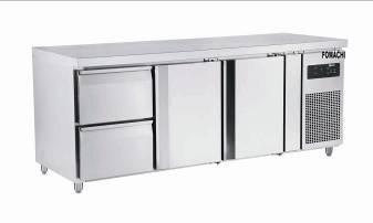 China Under Counter Refrigerator 2 Door 2 Drawers Stainless Steel Refrigeration Bench FMX-BC291B for sale