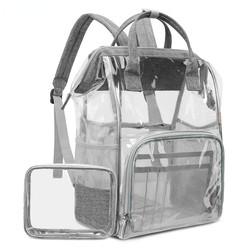 China 23L PTU Oxford Transparent Diaper Bag Backpack for sale