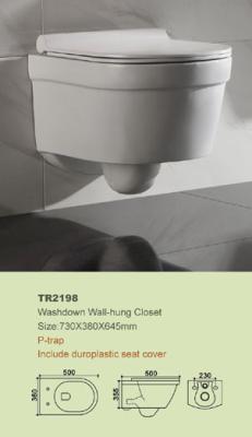 China TREND SANITARYWARE WALL HUNG TOILET RIMLESS TOILET CE APPROVAL ONE PC TOILET P TRAP TOILET S TRAP TOILET MANUFACTURER for sale