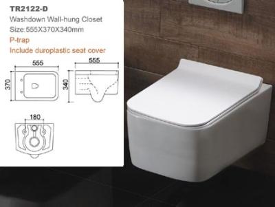 China China 180mm rimless wall mounted toilet CE approved glossy white wall hung toilet for sale