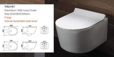 China buy P trap rimless wash down wall mount toilet CE APPROVED 180mm rough in for sale