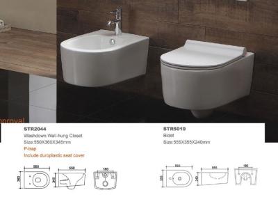China porcelain wall hung toilet bathroom sets with bidet CE approved hot sell in Europ for sale