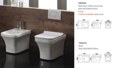 China china factory wall hung toilet bidet basin bathroom set hot sell in Poland for sale