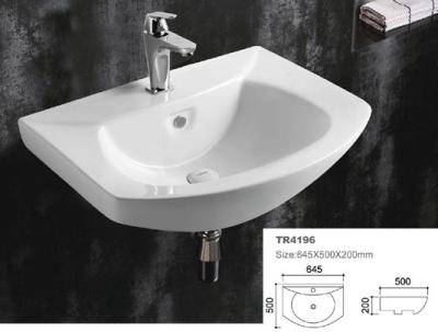 China cerami wall hanging washbasin small apartment hanging bathroom sink balcony toilet washroom Mini wash pot for sale